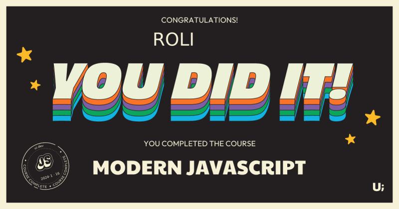 Roland Veres on LinkedIn: Certificate of Completion for Modern JavaScript Roland Veres on LinkedIn: Certificate of Completion for Modern JavaScript