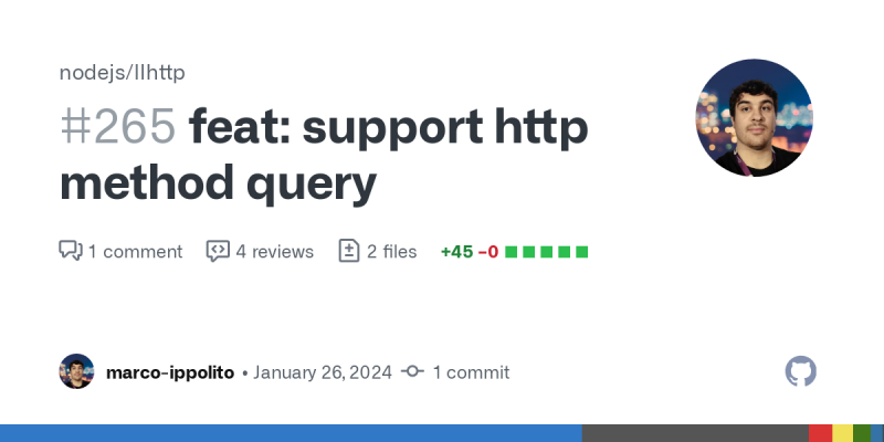 Marco Ippolito on LinkedIn: feat: support http method query by marco ... Marco Ippolito on LinkedIn: feat: support http method query by marco ...