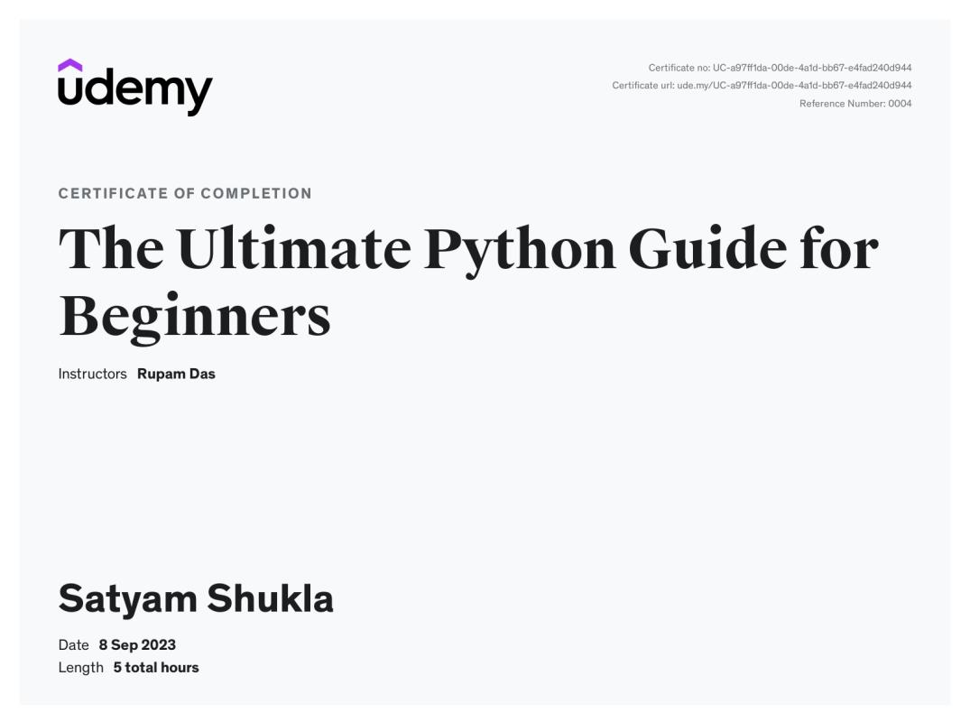 Satyam Shukla on LinkedIn: Udemy Course Completion Certificate Satyam Shukla on LinkedIn: Udemy Course Completion Certificate