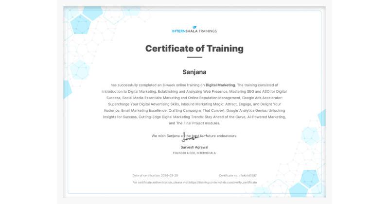 Sanjana Poswal on LinkedIn: Successfully completed the Digital ... Sanjana Poswal on LinkedIn: Successfully completed the Digital ...