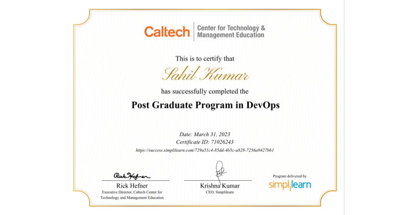 Sahil Kumar on LinkedIn: Post Graduate Program in DevOps • Sahil Kumar ... Sahil Kumar on LinkedIn: Post Graduate Program in DevOps • Sahil Kumar ...
