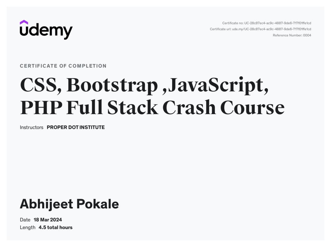 Abhijeet Pokale on LinkedIn: Udemy Course Completion Certificate Abhijeet Pokale on LinkedIn: Udemy Course Completion Certificate