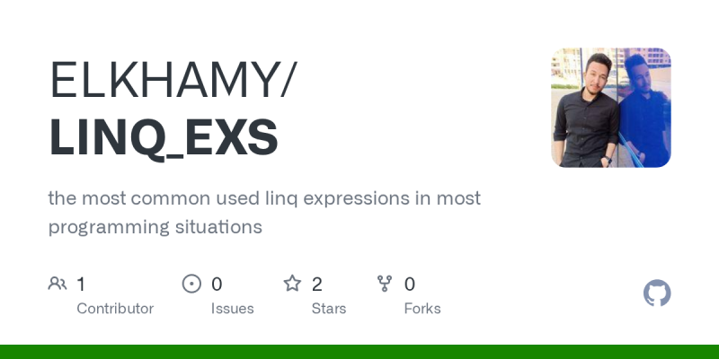 Mostafa Elkhamy on LinkedIn: GitHub - ELKHAMY/LINQ_EXS: the most common ... Mostafa Elkhamy on LinkedIn: GitHub - ELKHAMY/LINQ_EXS: the most common ...