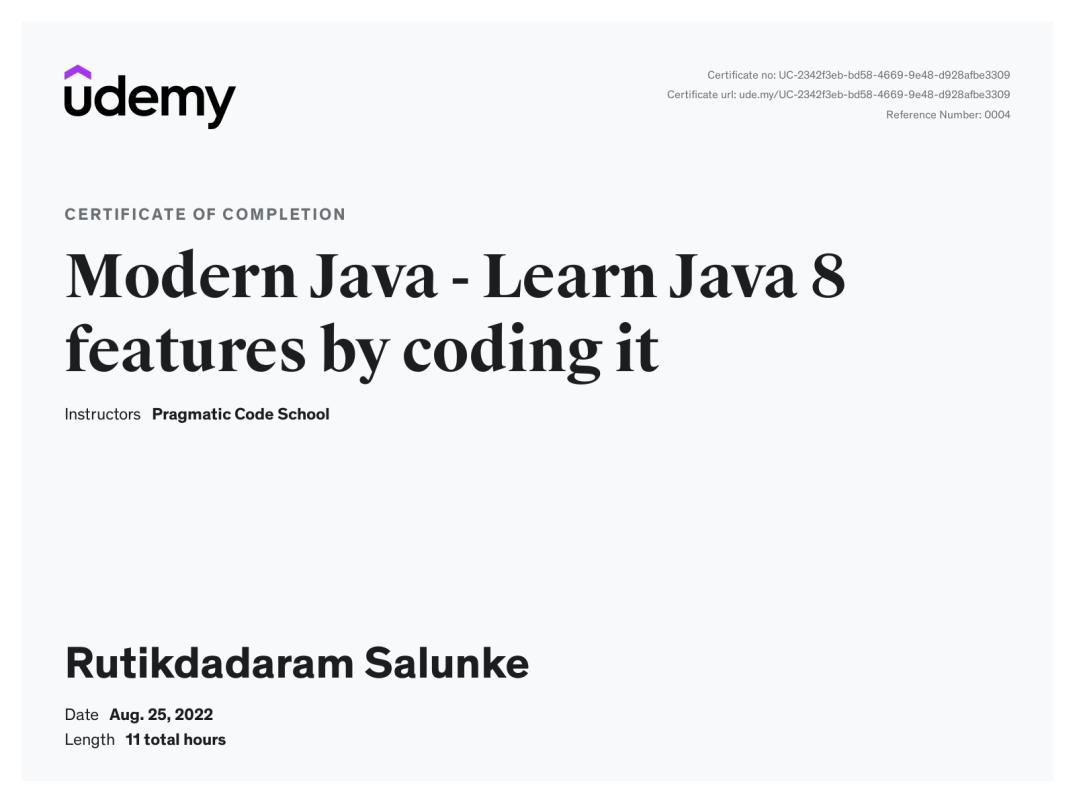 Rutik Salunke on LinkedIn: Udemy Course Completion Certificate Rutik Salunke on LinkedIn: Udemy Course Completion Certificate