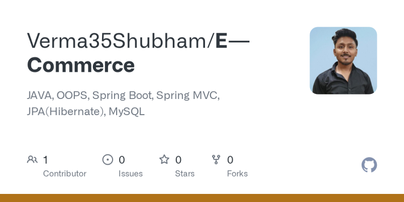 Shubham Verma on LinkedIn: GitHub - Verma35Shubham/E---Commerce: JAVA ... Shubham Verma on LinkedIn: GitHub - Verma35Shubham/E---Commerce: JAVA ...