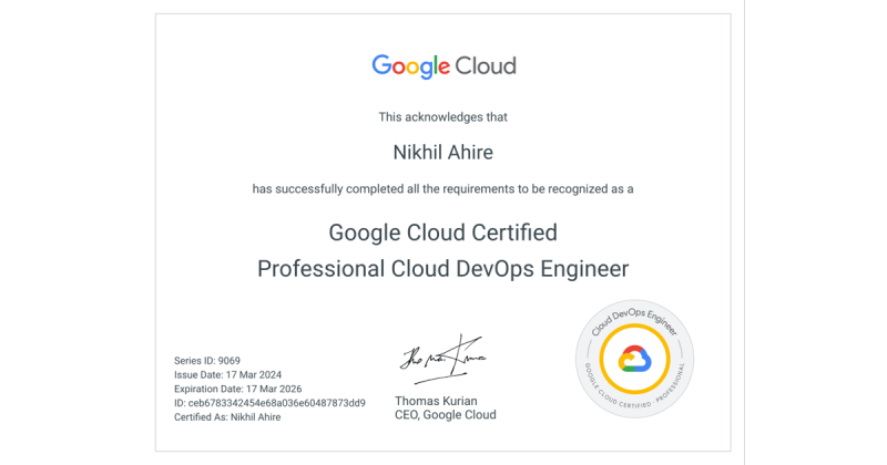 Nikhil Ahire on LinkedIn: Professional Cloud DevOps Engineer • Nikhil ... Nikhil Ahire on LinkedIn: Professional Cloud DevOps Engineer • Nikhil ...