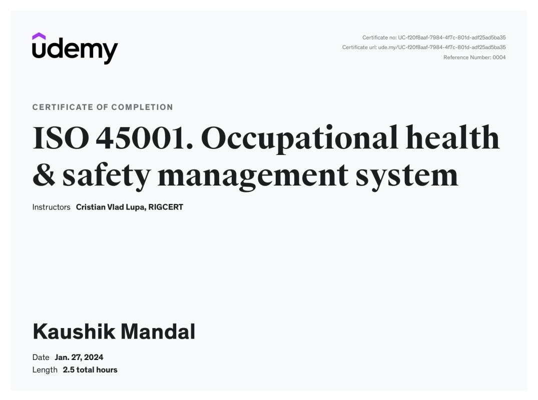 Kaushik Mandal on LinkedIn: Udemy Course Completion Certificate Kaushik Mandal on LinkedIn: Udemy Course Completion Certificate