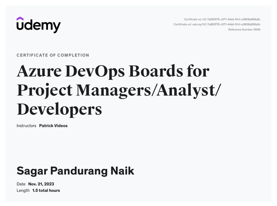 SAGAR NAIK on LinkedIn: Udemy Course Completion Certificate SAGAR NAIK on LinkedIn: Udemy Course Completion Certificate