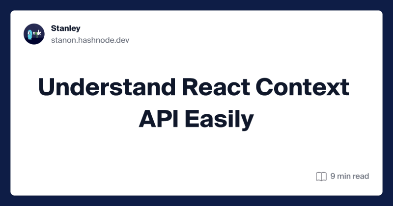 Stanley Macharia on LinkedIn: React Context API Explained Stanley Macharia on LinkedIn: React Context API Explained
