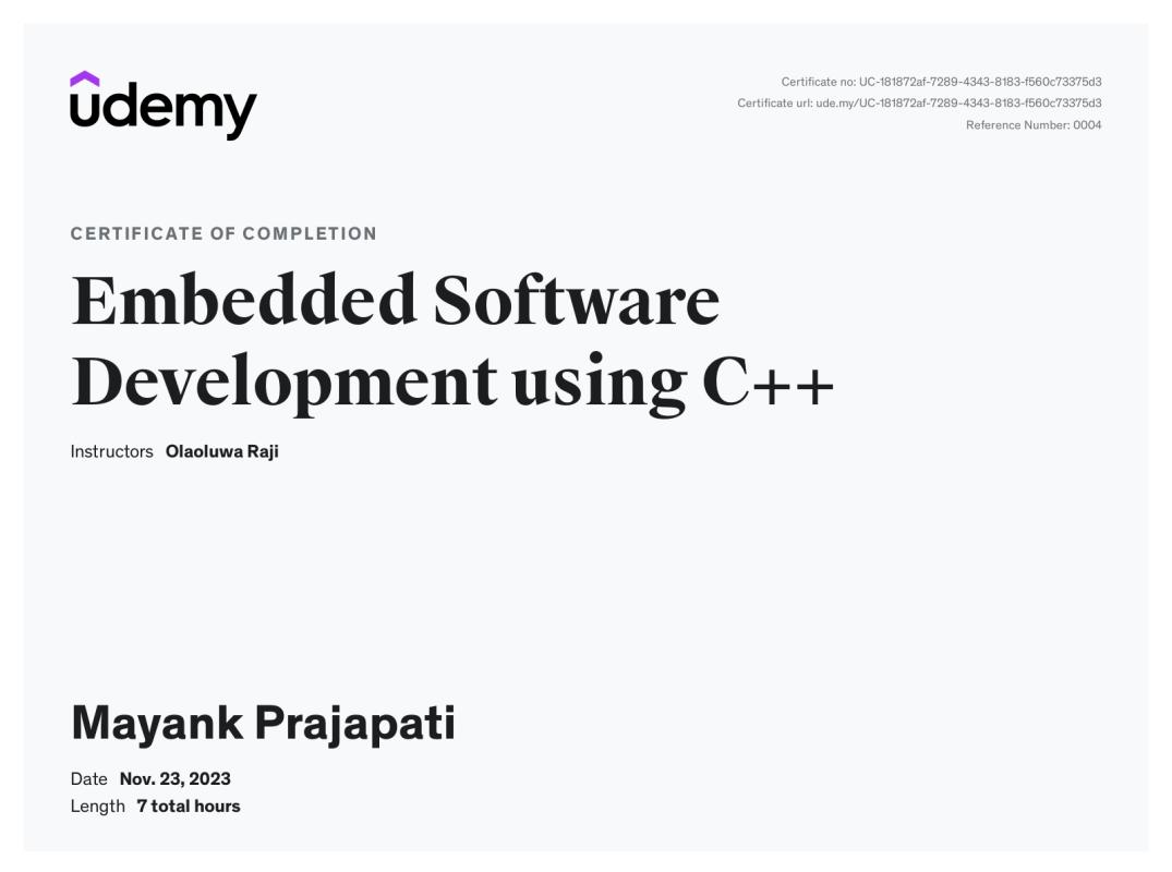 Mayank Prajapati on LinkedIn: Udemy Course Completion Certificate Mayank Prajapati on LinkedIn: Udemy Course Completion Certificate