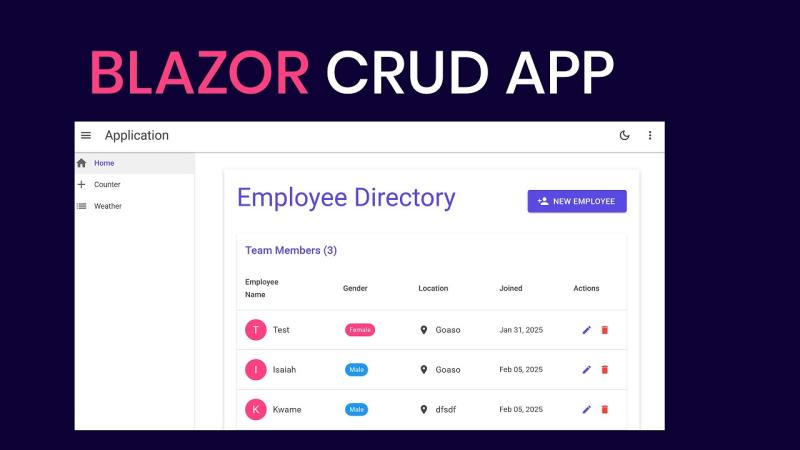 Isaiah Clifford Opoku on LinkedIn: Build a CRUD App with Blazor .NET 9 ... Isaiah Clifford Opoku on LinkedIn: Build a CRUD App with Blazor .NET 9 ...