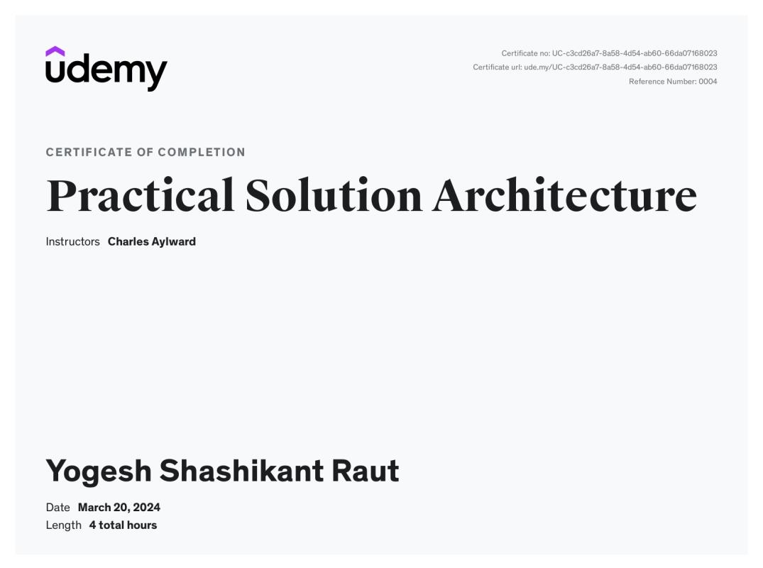 Yogesh Raut on LinkedIn: Udemy Course Completion Certificate Yogesh Raut on LinkedIn: Udemy Course Completion Certificate