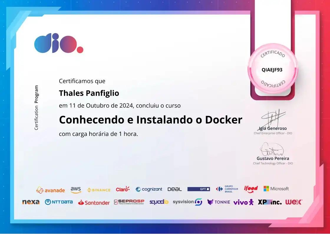 Thales Panfiglio on LinkedIn: Conhecendo e Instalando o Docker Thales Panfiglio on LinkedIn: Conhecendo e Instalando o Docker