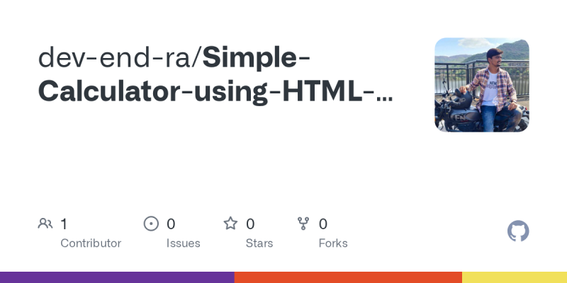 GitHub - dev-end-ra/Simple-Calculator-using-HTML-CSS-Javascript ... GitHub - dev-end-ra/Simple-Calculator-using-HTML-CSS-Javascript ...