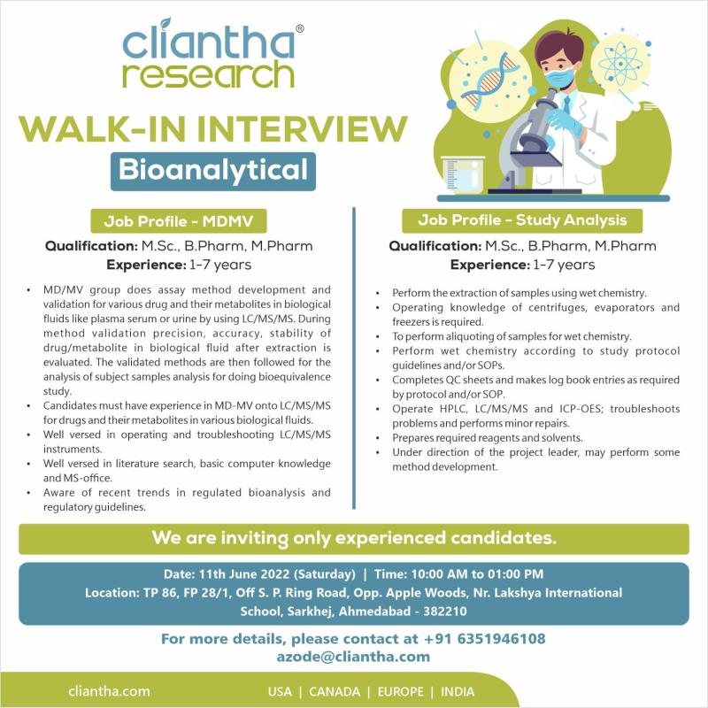 Pharma Jobs (Pharma Wisdom Jobs) on LinkedIn: Cliantha Research Limited ... Pharma Jobs (Pharma Wisdom Jobs) on LinkedIn: Cliantha Research Limited ...