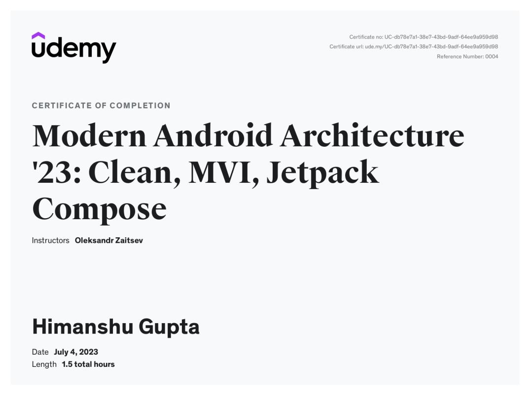 Himanshu Gupta on LinkedIn: Udemy Course Completion Certificate Himanshu Gupta on LinkedIn: Udemy Course Completion Certificate