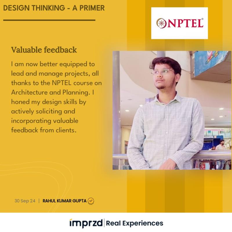 Rahul Kumar Gupta on LinkedIn: NPTEL Rahul Kumar Gupta on LinkedIn: NPTEL