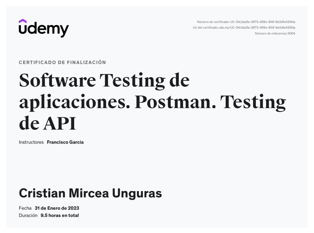 Cristian Unguras on LinkedIn: Udemy Course Completion Certificate Cristian Unguras on LinkedIn: Udemy Course Completion Certificate