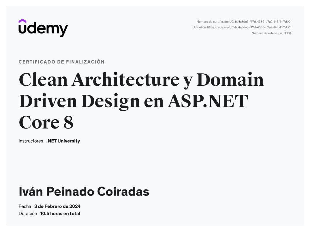 Udemy Course Completion Certificate | Iván Peinado Coiradas Udemy Course Completion Certificate | Iván Peinado Coiradas