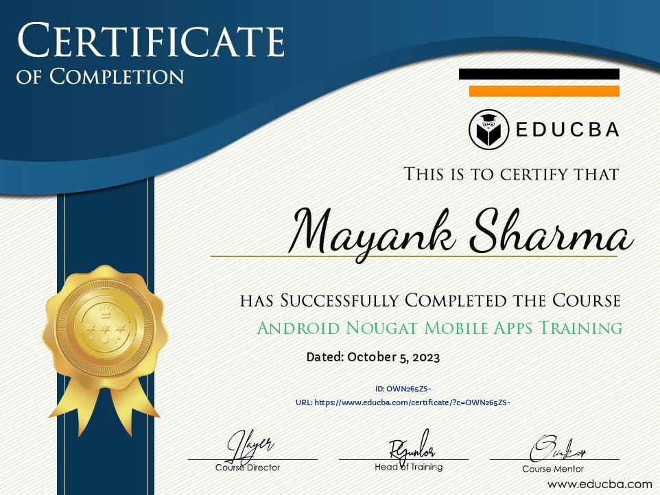 MAYANK SHARMA on LinkedIn: EDUCBA | Certificate MAYANK SHARMA on LinkedIn: EDUCBA | Certificate