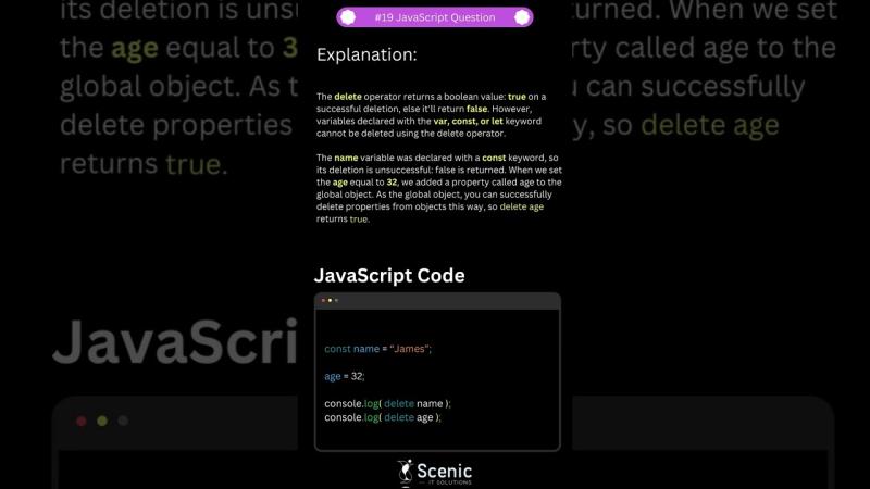 Scenic IT Solutions on LinkedIn: #19 JavaScript Interview Question # ... Scenic IT Solutions on LinkedIn: #19 JavaScript Interview Question # ...