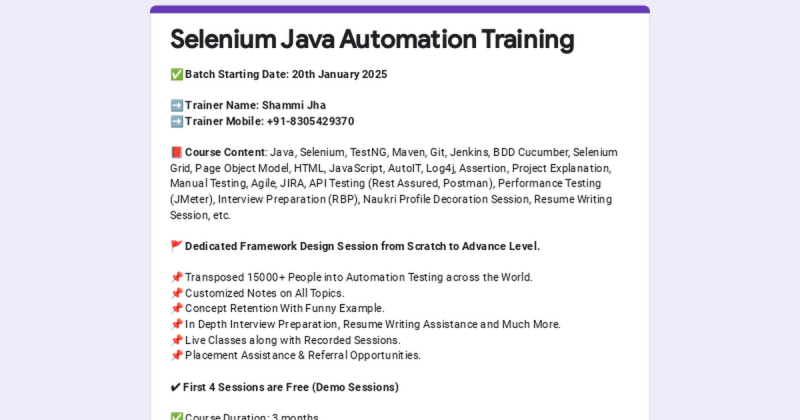 Ganesan Raman (PSM I,ISTQB Certified) on LinkedIn: Selenium Java ... Ganesan Raman (PSM I,ISTQB Certified) on LinkedIn: Selenium Java ...