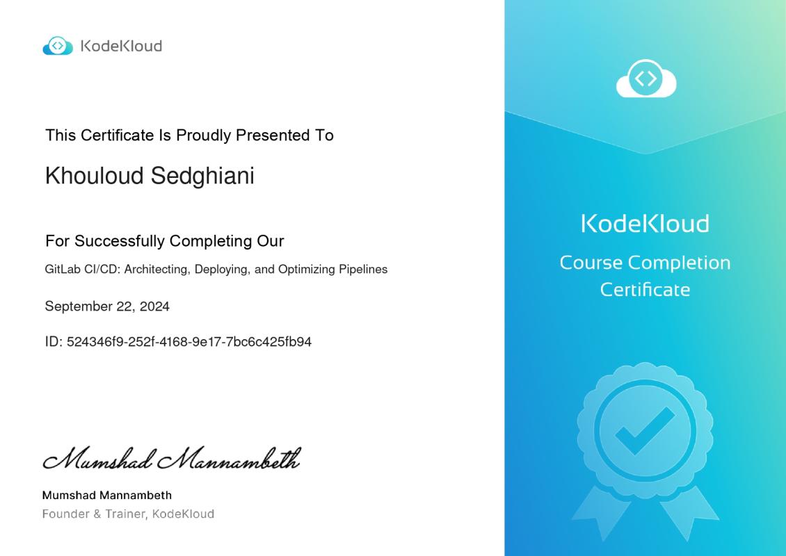 Khouloud Sedghiani on LinkedIn: GitLab CI/CD: Architecting, Deploying ... Khouloud Sedghiani on LinkedIn: GitLab CI/CD: Architecting, Deploying ...