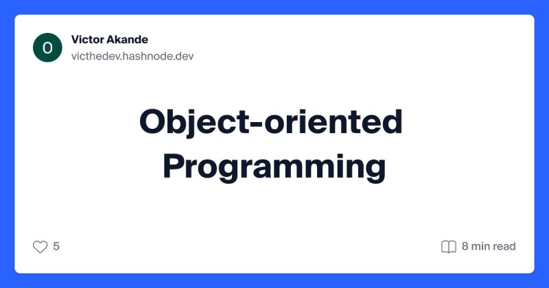 Victor Akande auf LinkedIn: Object-oriented Programming Victor Akande auf LinkedIn: Object-oriented Programming