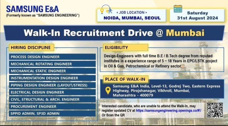 Dhruvisha Panchal on LinkedIn: Walk-in Interviews at Samsung E&A On ... Dhruvisha Panchal on LinkedIn: Walk-in Interviews at Samsung E&A On ...