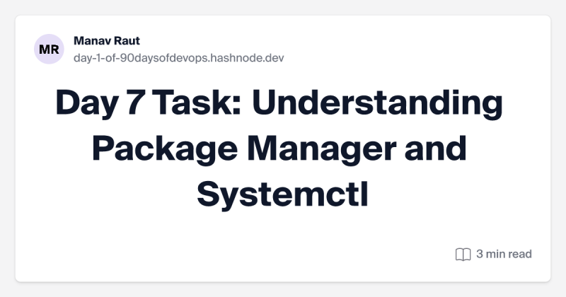 Manav Raut on LinkedIn: Day 7 Task: Understanding Package Manager and ... Manav Raut on LinkedIn: Day 7 Task: Understanding Package Manager and ...