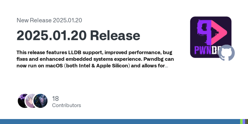 Release 2025.01.20 Release · pwndbg/pwndbg | Dominik Czarnota Release 2025.01.20 Release · pwndbg/pwndbg | Dominik Czarnota