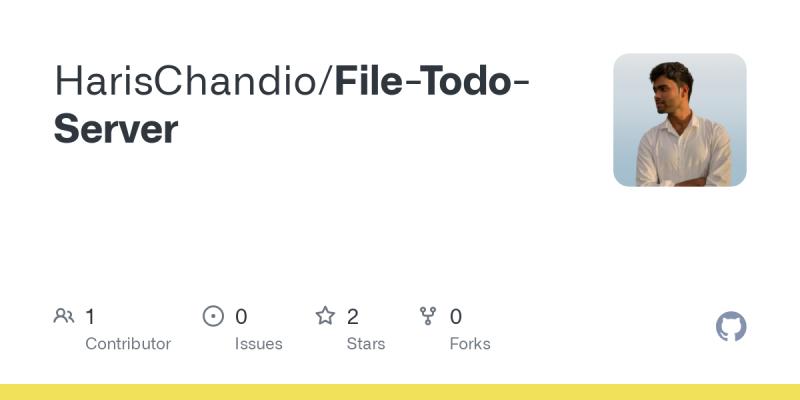 Haris Chandio on LinkedIn: GitHub - HarisChandio/File-Todo-Server Haris Chandio on LinkedIn: GitHub - HarisChandio/File-Todo-Server
