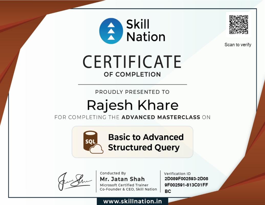 Rajesh Khare on LinkedIn: Your Certificate Rajesh Khare on LinkedIn: Your Certificate
