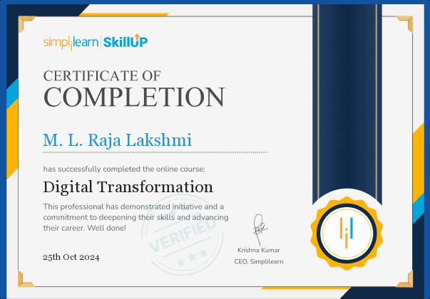 Raja Lakshmi on LinkedIn: M. L. Raja Lakshmi has successfully completed ... Raja Lakshmi on LinkedIn: M. L. Raja Lakshmi has successfully completed ...