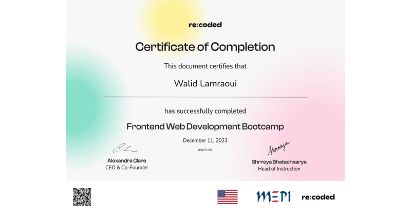 Walid Lamraoui on LinkedIn: Re:Coded Frontend Web Development Bootcamp ... Walid Lamraoui on LinkedIn: Re:Coded Frontend Web Development Bootcamp ...