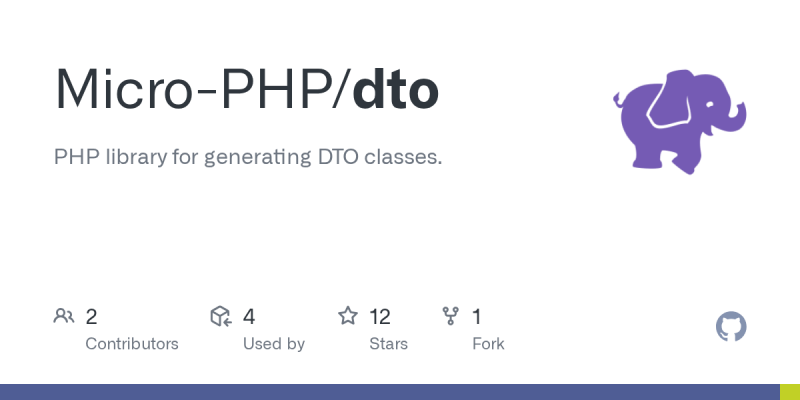 Stanislau Komar on LinkedIn: GitHub - Micro-PHP/dto: PHP library for ... Stanislau Komar on LinkedIn: GitHub - Micro-PHP/dto: PHP library for ...