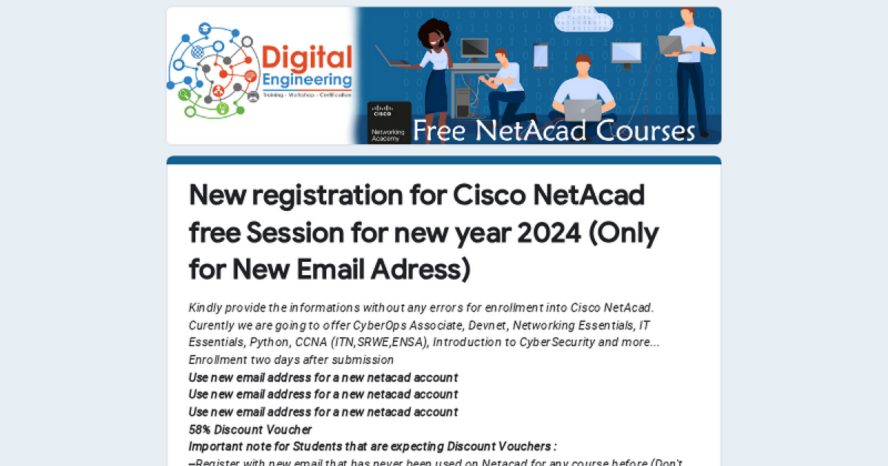 Oluwamayowa Agoro on LinkedIn: New registration for Cisco NetAcad free ... Oluwamayowa Agoro on LinkedIn: New registration for Cisco NetAcad free ...