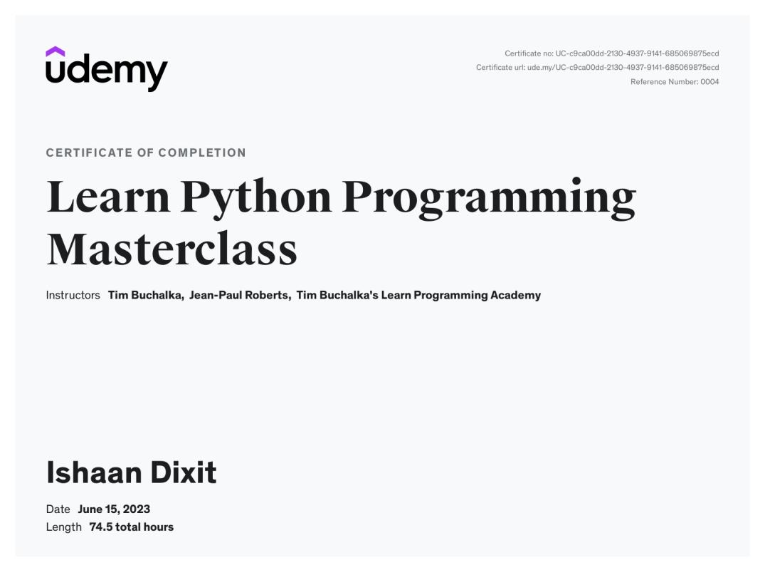 Ishaan Dixit on LinkedIn: Udemy Course Completion Certificate Ishaan Dixit on LinkedIn: Udemy Course Completion Certificate