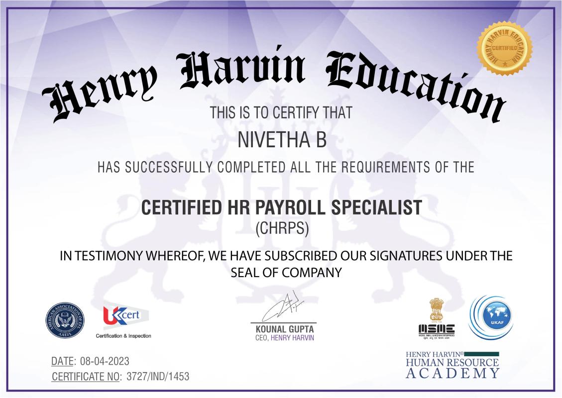 Nivetha Baskar on LinkedIn: NIVETHA B has successfully completed the ... Nivetha Baskar on LinkedIn: NIVETHA B has successfully completed the ...