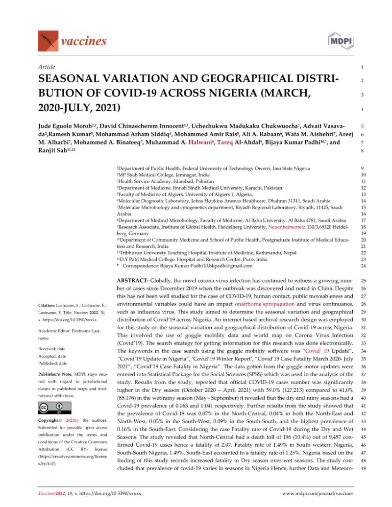 Mohammad Arham Siddiq, MD on LinkedIn: (PDF) SEASONAL VARIATION AND ... Mohammad Arham Siddiq, MD on LinkedIn: (PDF) SEASONAL VARIATION AND ...