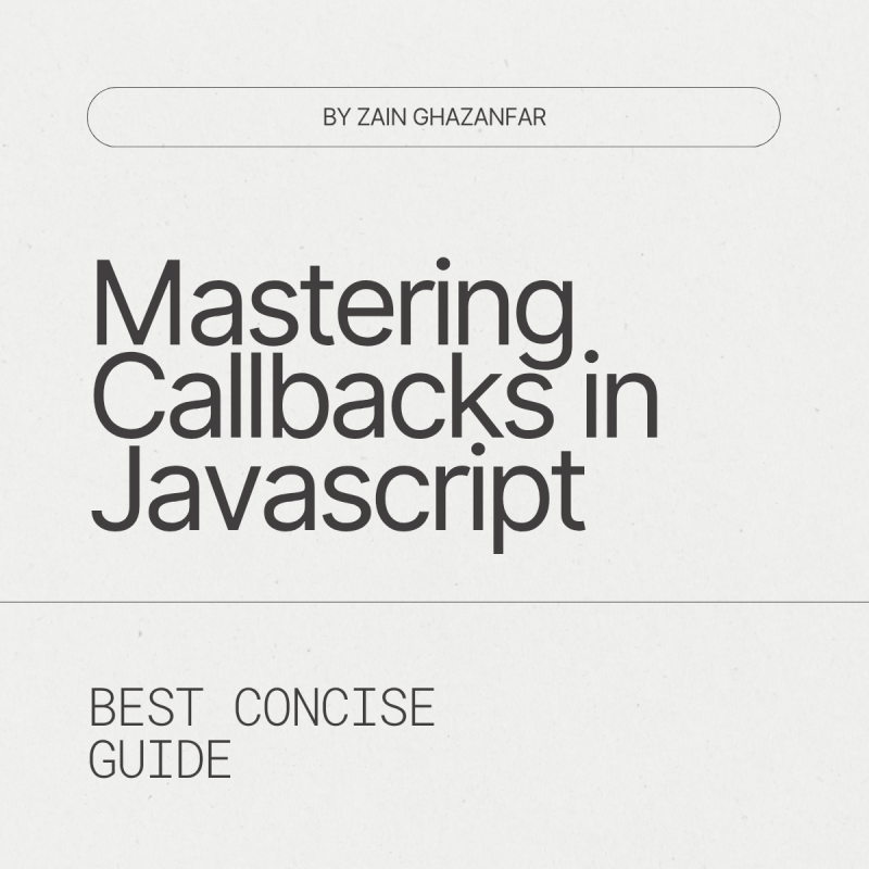 Zain Ghazanfar on LinkedIn: Understanding Callbacks in JavaScript Zain Ghazanfar on LinkedIn: Understanding Callbacks in JavaScript