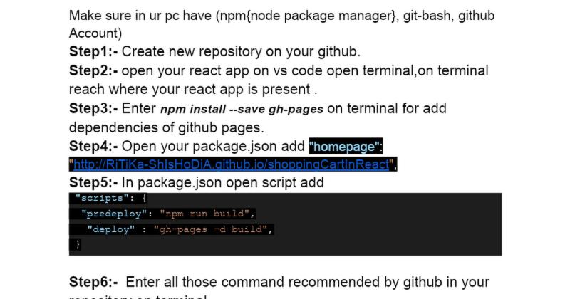 RITIKA SHISHODIA on LinkedIn: How to host react app on github RITIKA SHISHODIA on LinkedIn: How to host react app on github