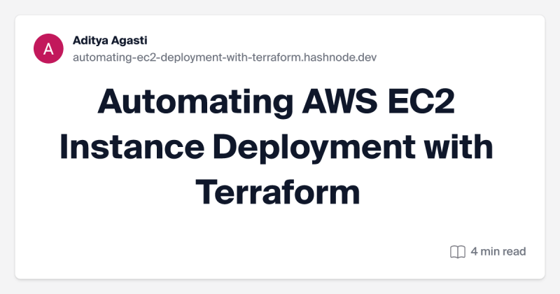 Aditya Agasti on LinkedIn: Automating AWS EC2 Instance Deployment with ... Aditya Agasti on LinkedIn: Automating AWS EC2 Instance Deployment with ...