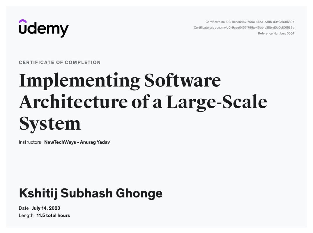 Kshitij Ghonge on LinkedIn: Udemy Course Completion Certificate Kshitij Ghonge on LinkedIn: Udemy Course Completion Certificate