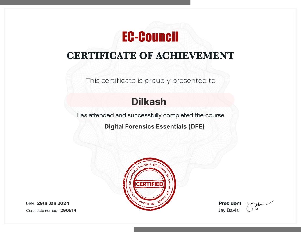 Dilkash Raza on LinkedIn: Digital Forensics Essentials (DFE) Dilkash Raza on LinkedIn: Digital Forensics Essentials (DFE)