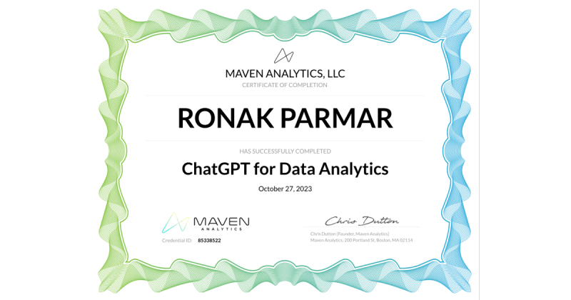 Ronak Parmar on LinkedIn: ChatGPT for Data Analytics • RONAK PARMAR ... Ronak Parmar on LinkedIn: ChatGPT for Data Analytics • RONAK PARMAR ...