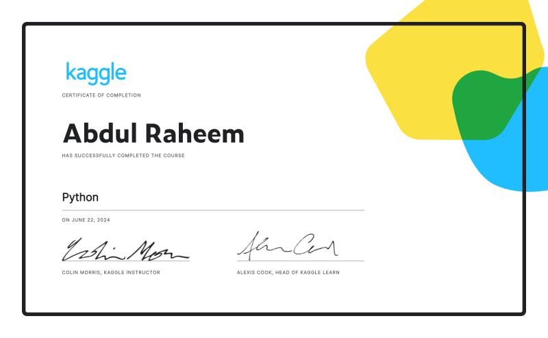 Abdul Raheem on LinkedIn: Abdul Raheem completed the Python course on ... Abdul Raheem on LinkedIn: Abdul Raheem completed the Python course on ...