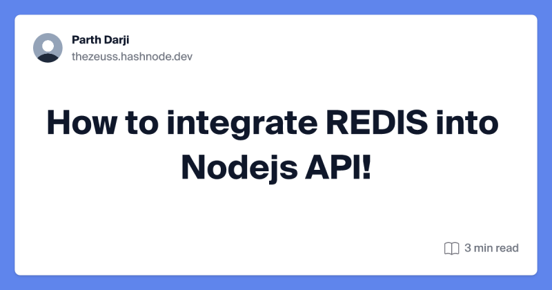 Praharsh Trehan on LinkedIn: How to integrate REDIS into Nodejs API!🚀🔥 Praharsh Trehan on LinkedIn: How to integrate REDIS into Nodejs API!🚀🔥
