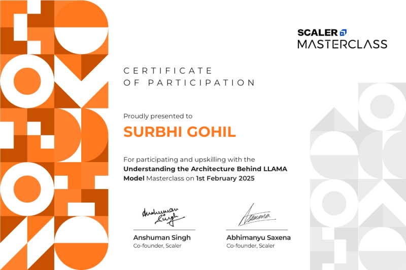 Certificate | Understanding the Architecture Behind LLAMA Model ... Certificate | Understanding the Architecture Behind LLAMA Model ...