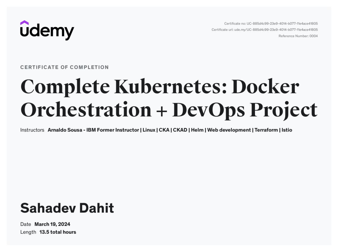 Er. Sahadev Dahit on LinkedIn: Udemy Course Completion Certificate Er. Sahadev Dahit on LinkedIn: Udemy Course Completion Certificate